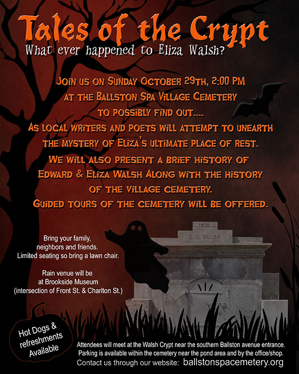 Walsh-crypt-flyer - Ballston Spa Cemetery Association